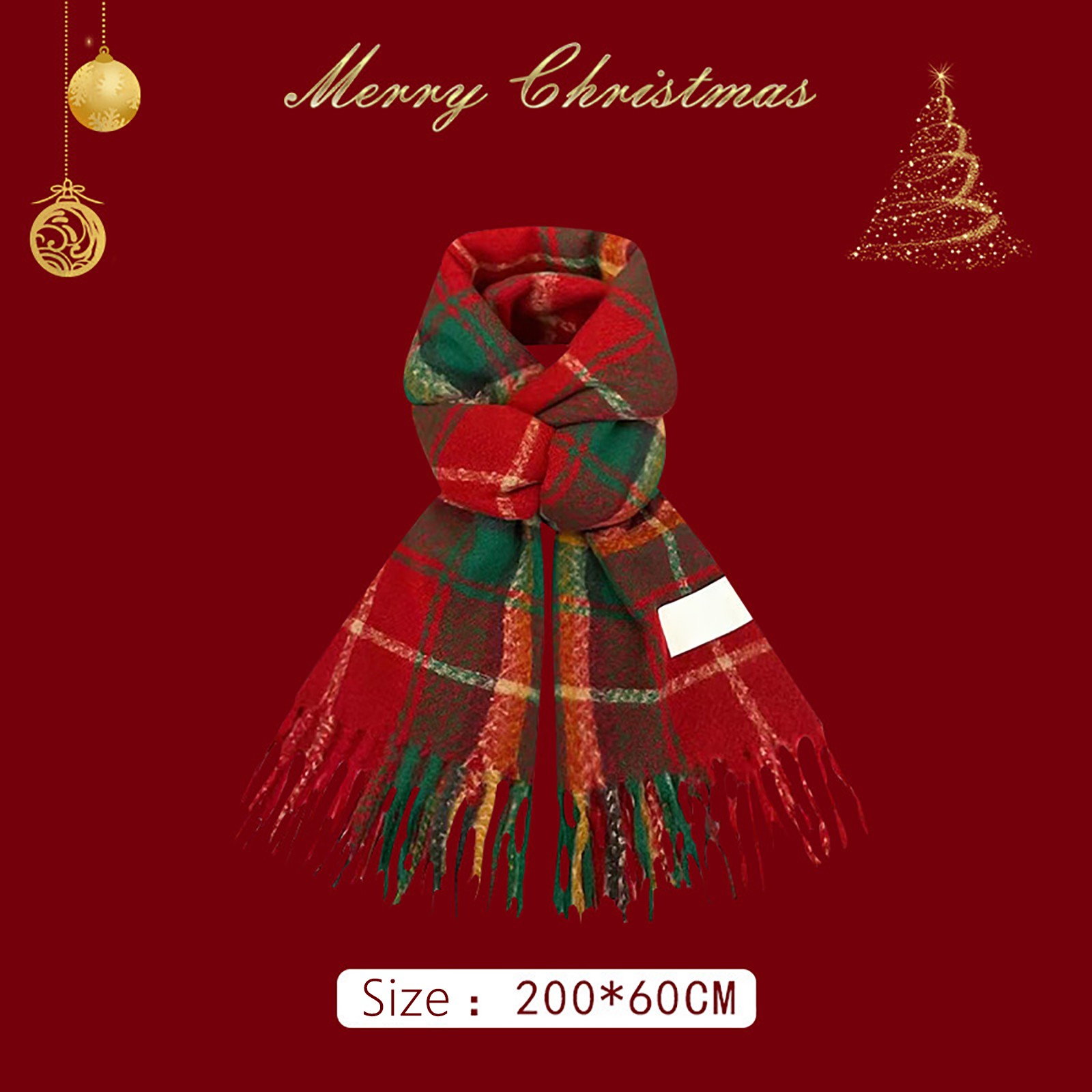 Christmas Red Neck Scarf for Women Winter Scarfwomen's Christmas Super ...