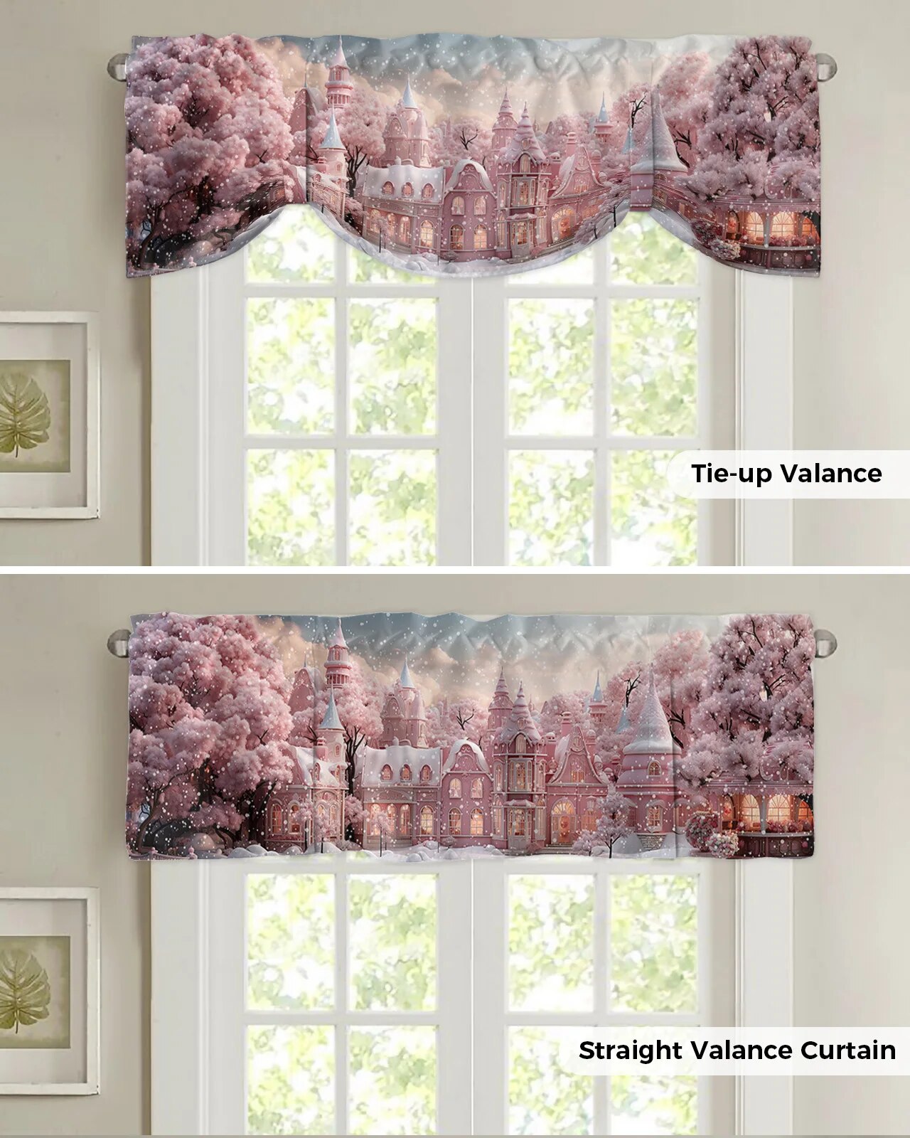 Christmas Red Plaid Bow Window Curtain Living Room Kitchen Cabinet Tie ...