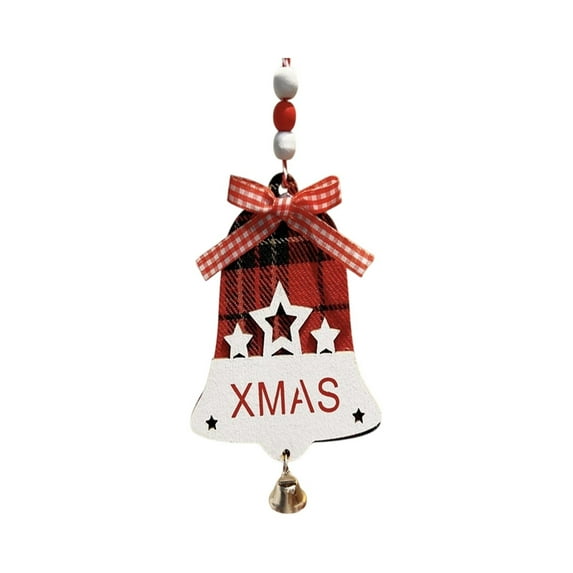 A Christmas Red Plaid Wooden Ornaments With Alphabet Star And Tree ...