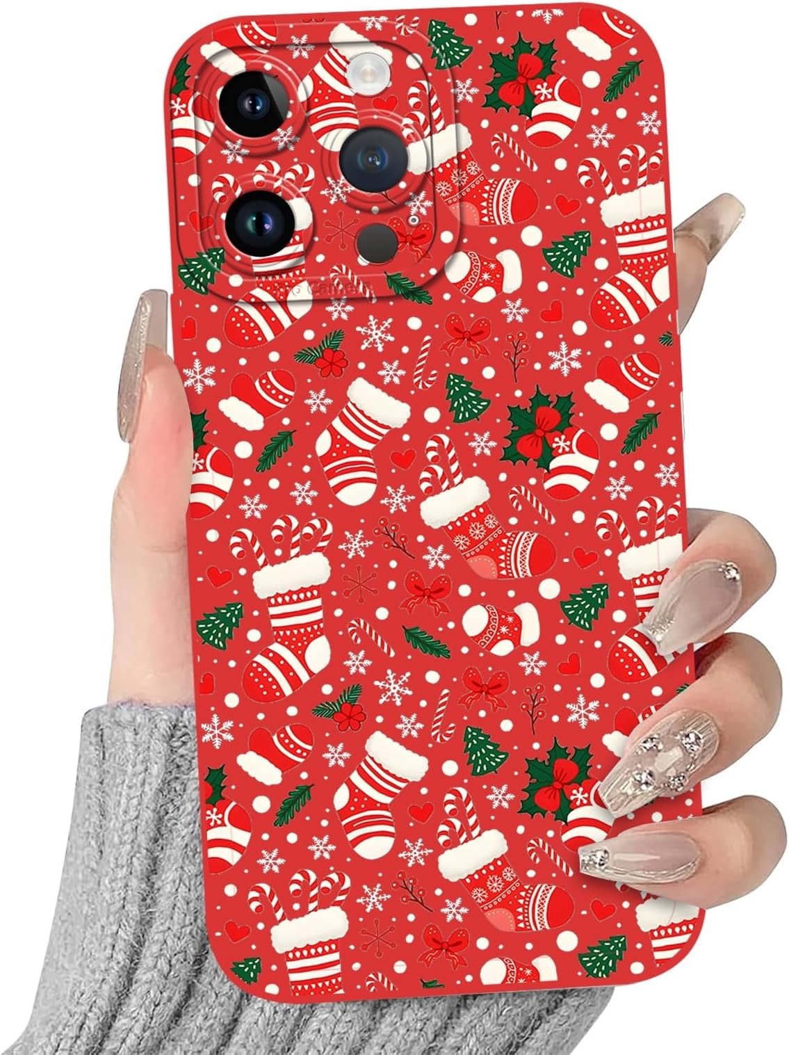 Christmas Red Print Phone Case for iPhone 15 Plus 6.7", with Aesthetics ...