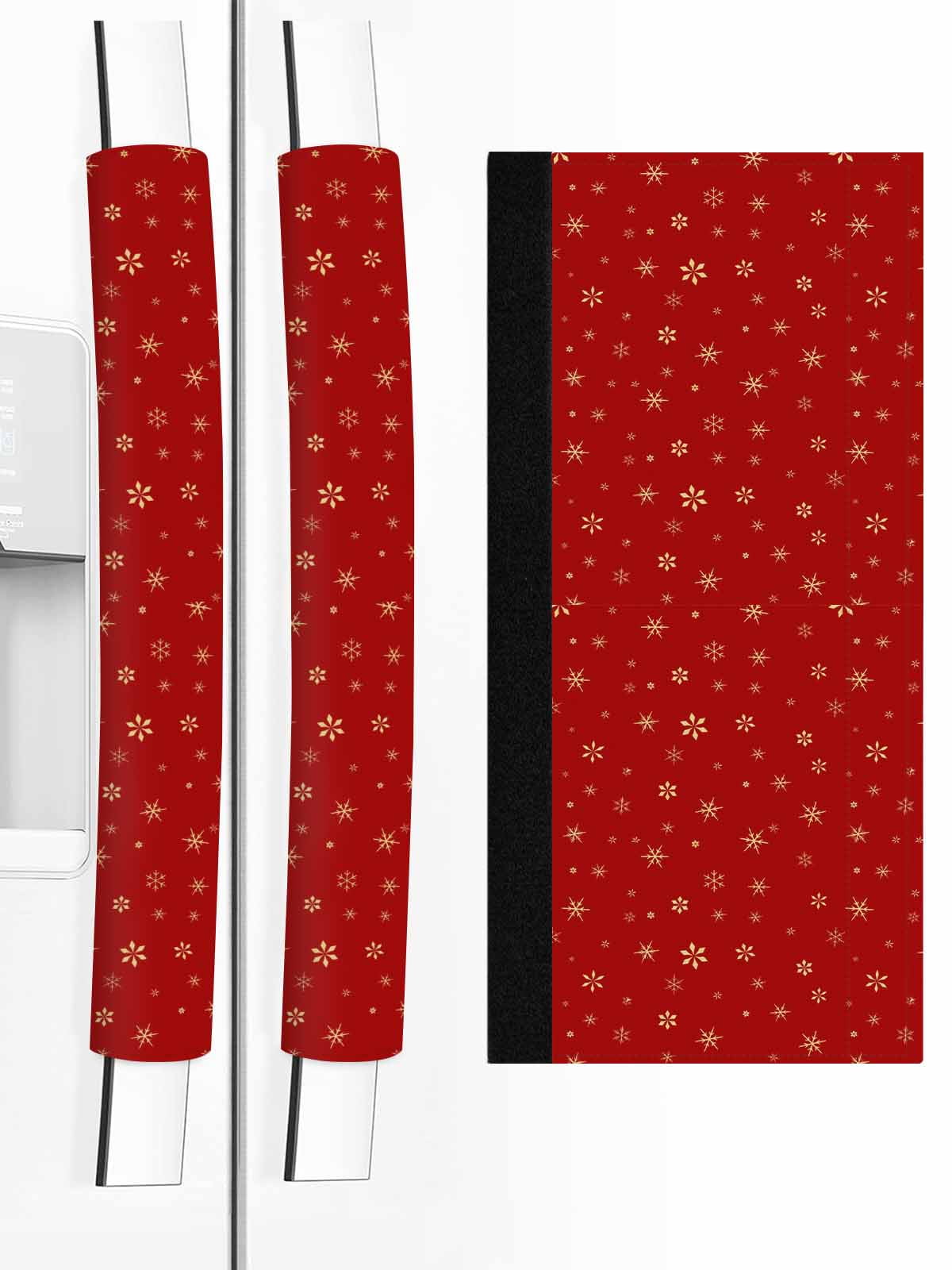 Christmas Red Refrigerator Door Handle Covers Set of 2, Winter ...