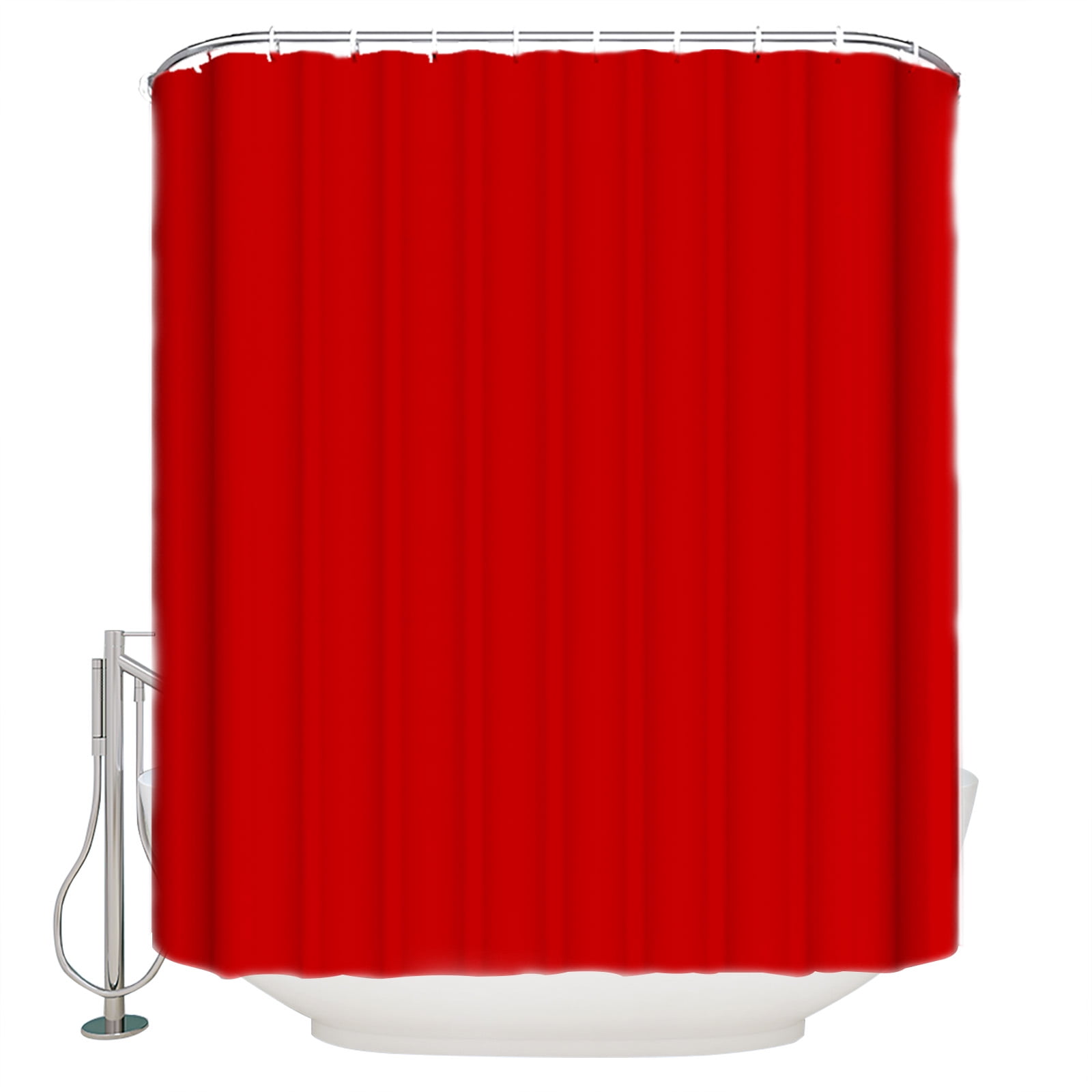 Christmas Red Shower Curtain Set ，Waterproof Fabric Shower Curtains ...