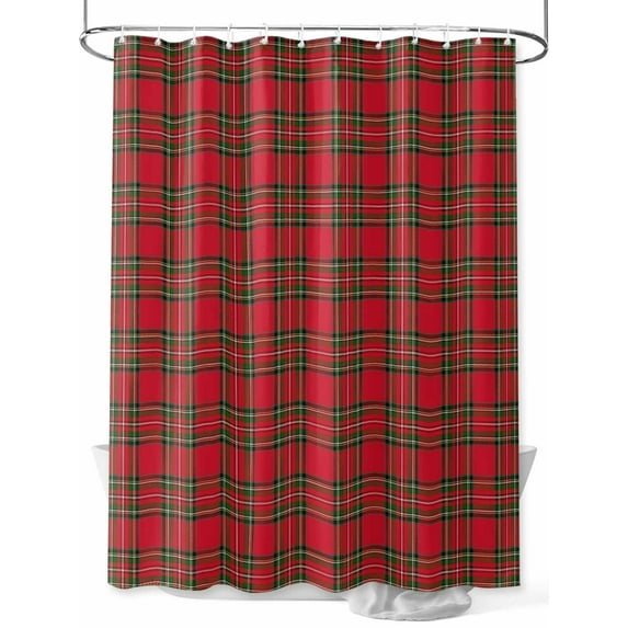 Christmas Red Shower Curtain Set ，Waterproof Fabric Shower Curtains and ...