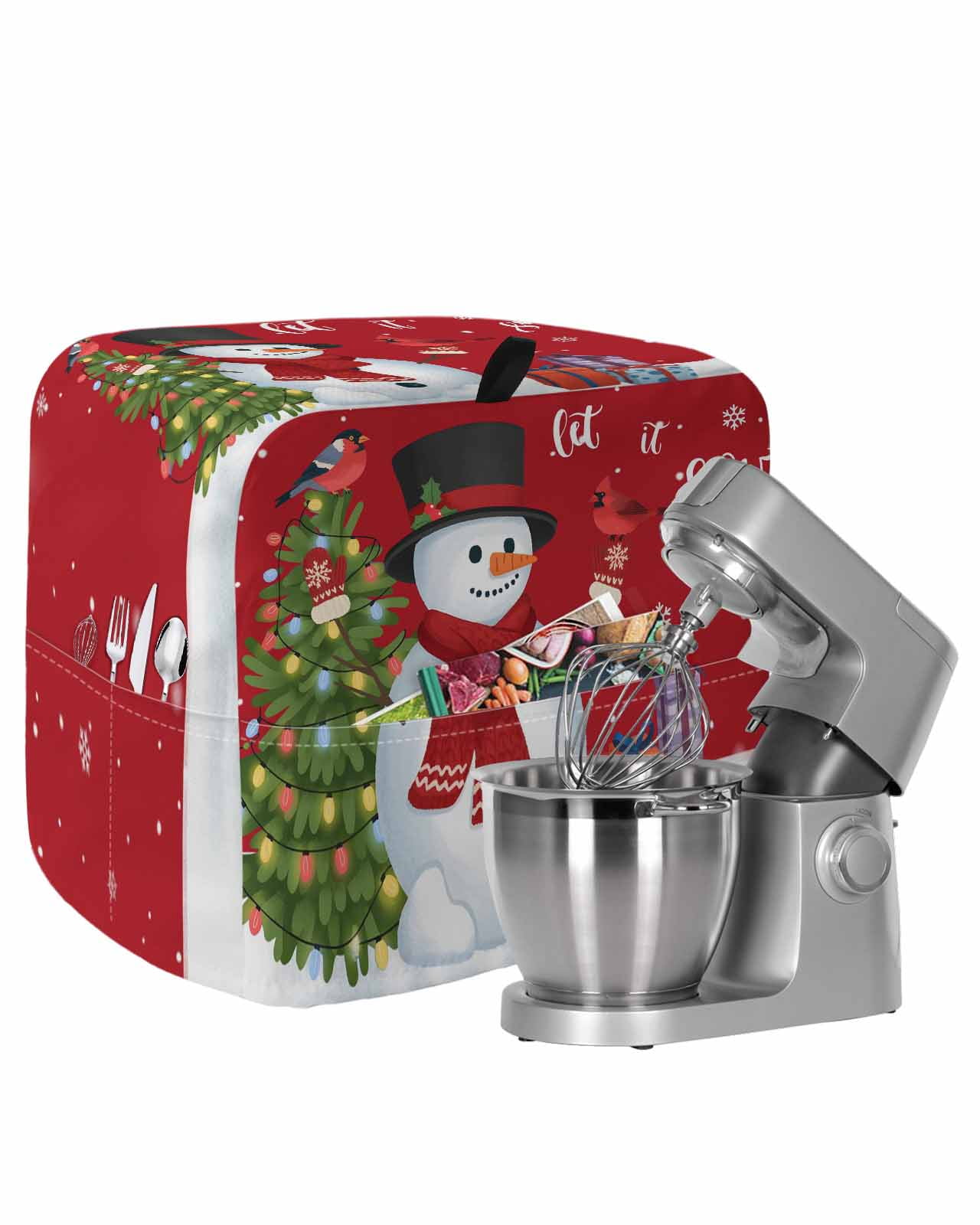 Christmas Red Stand Mixer Dust Cover with Storage Pocket & Handles,Xmas ...