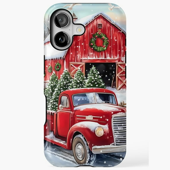 Christmas Red Truck Holiday Case for iPhone 11 12 13 14 15 16 17 Pro ...