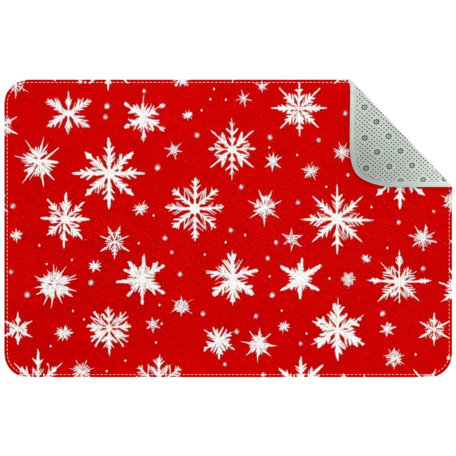 Christmas Red and White Snowflakes and Stars Pattern Entryway Rug, 2x3 ...
