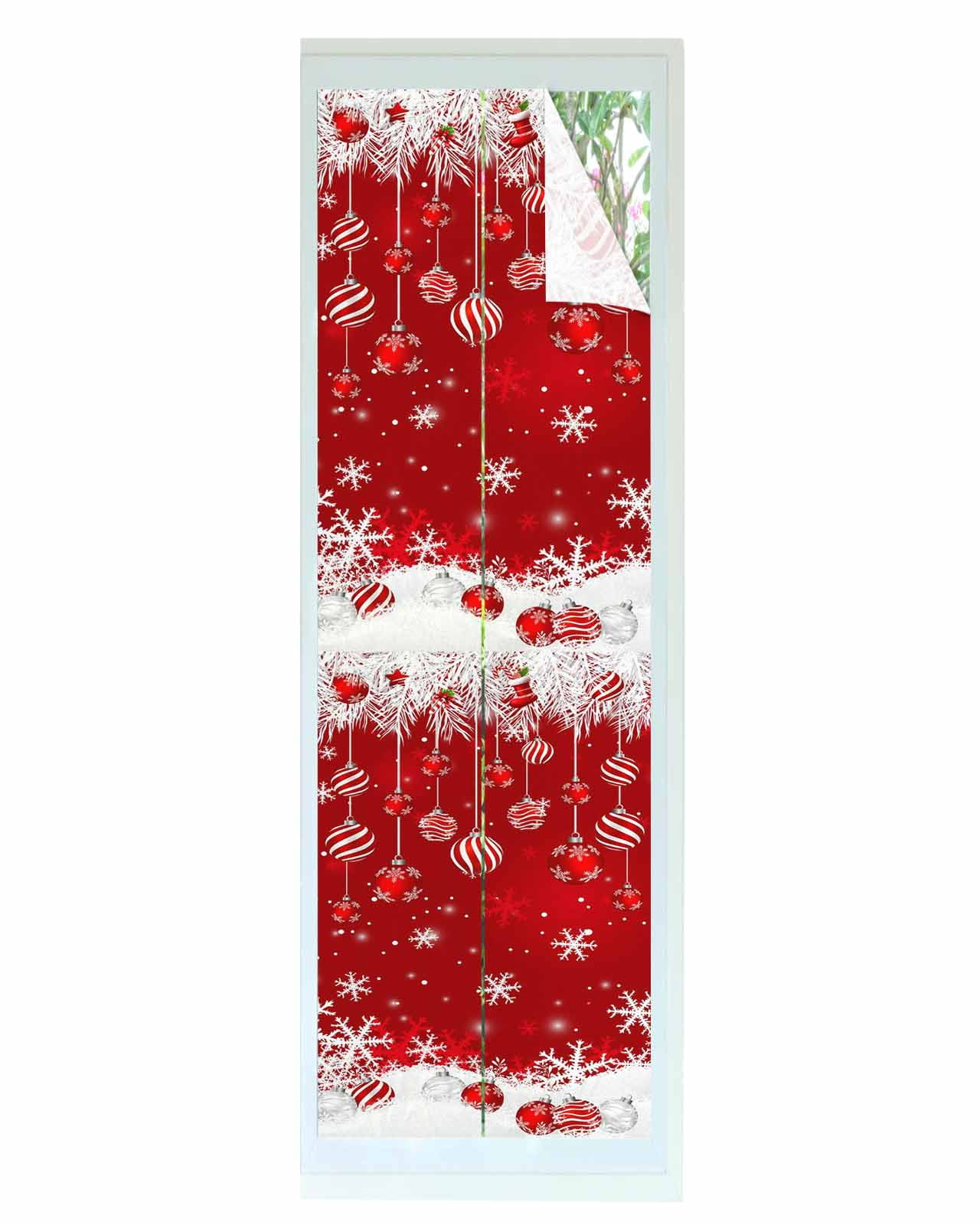 Christmas Red Window Privacy Film Stained Glass Window Film Decorative ...