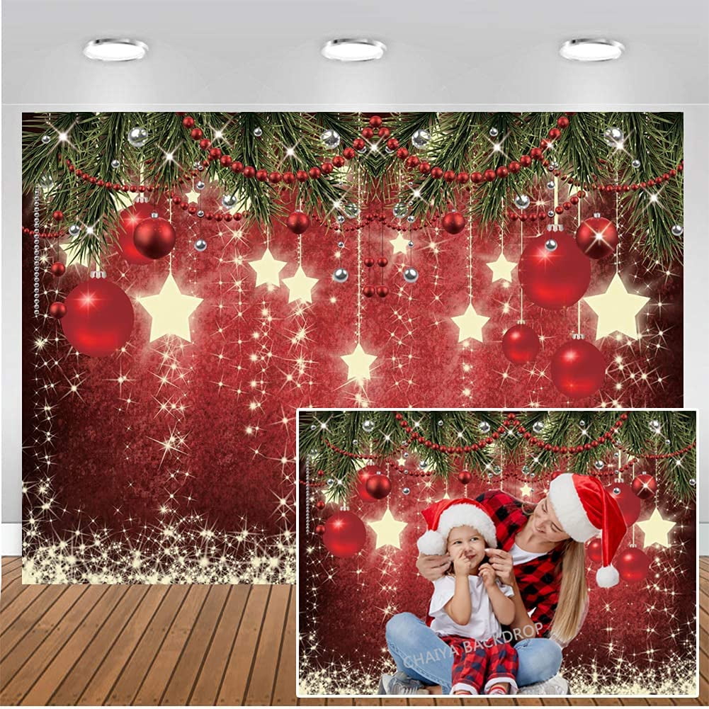 Christmas Red Winter Snowflake Backdrop New Year's Eve Family Party ...