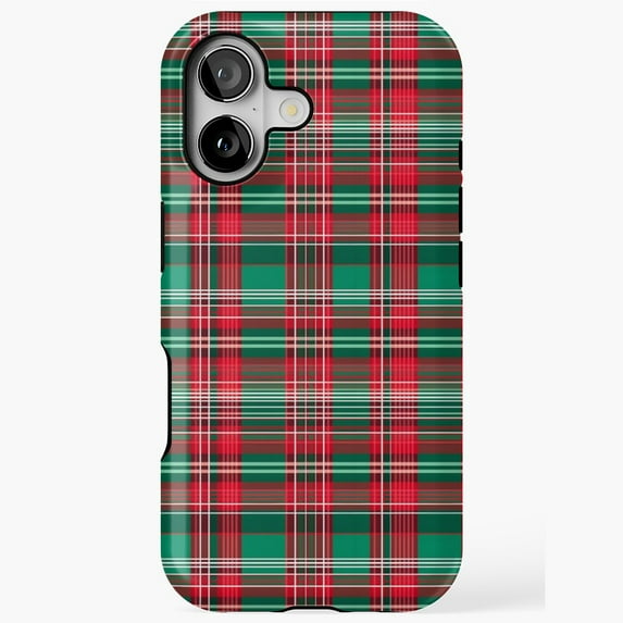 Christmas Red and Green Plaid Pattern Case for iPhone 17 16 15 14 13 12 ...
