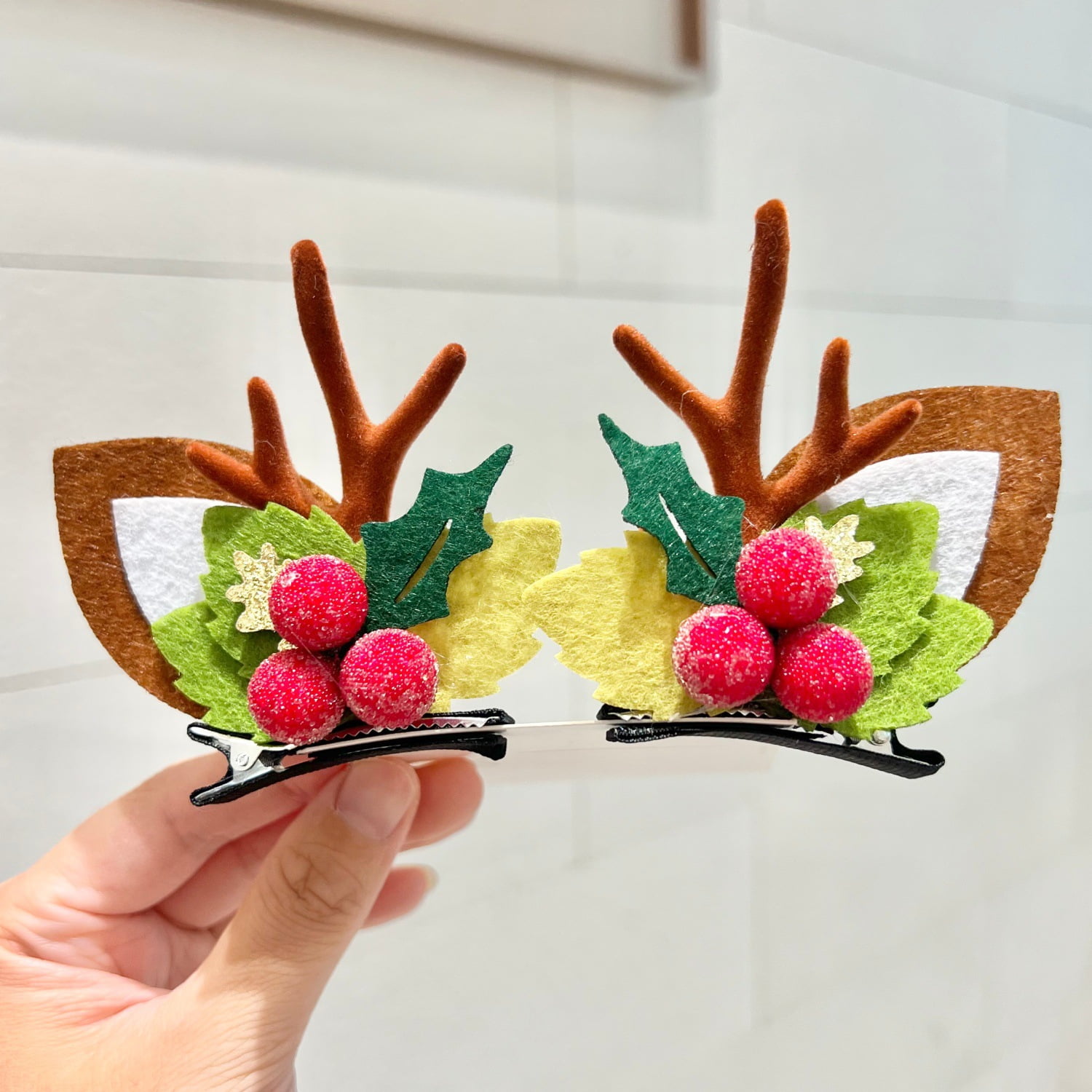 Christmas Reindeer Antler Hair Clips, Cute Holiday Deer Horn Barrettes ...