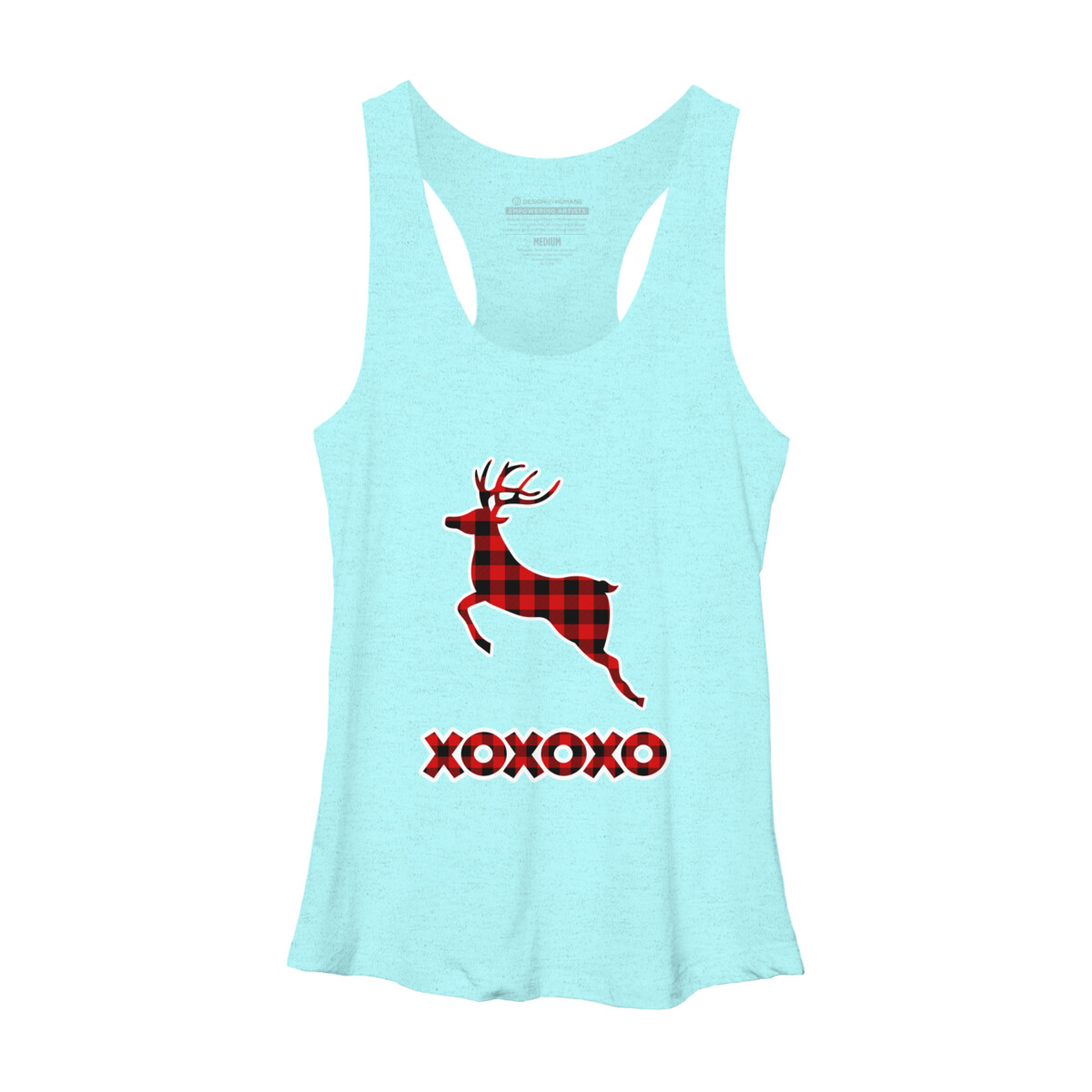 Christmas Reindeer Buffalo Plaid Decorations Womens Ocean Heather Blue ...