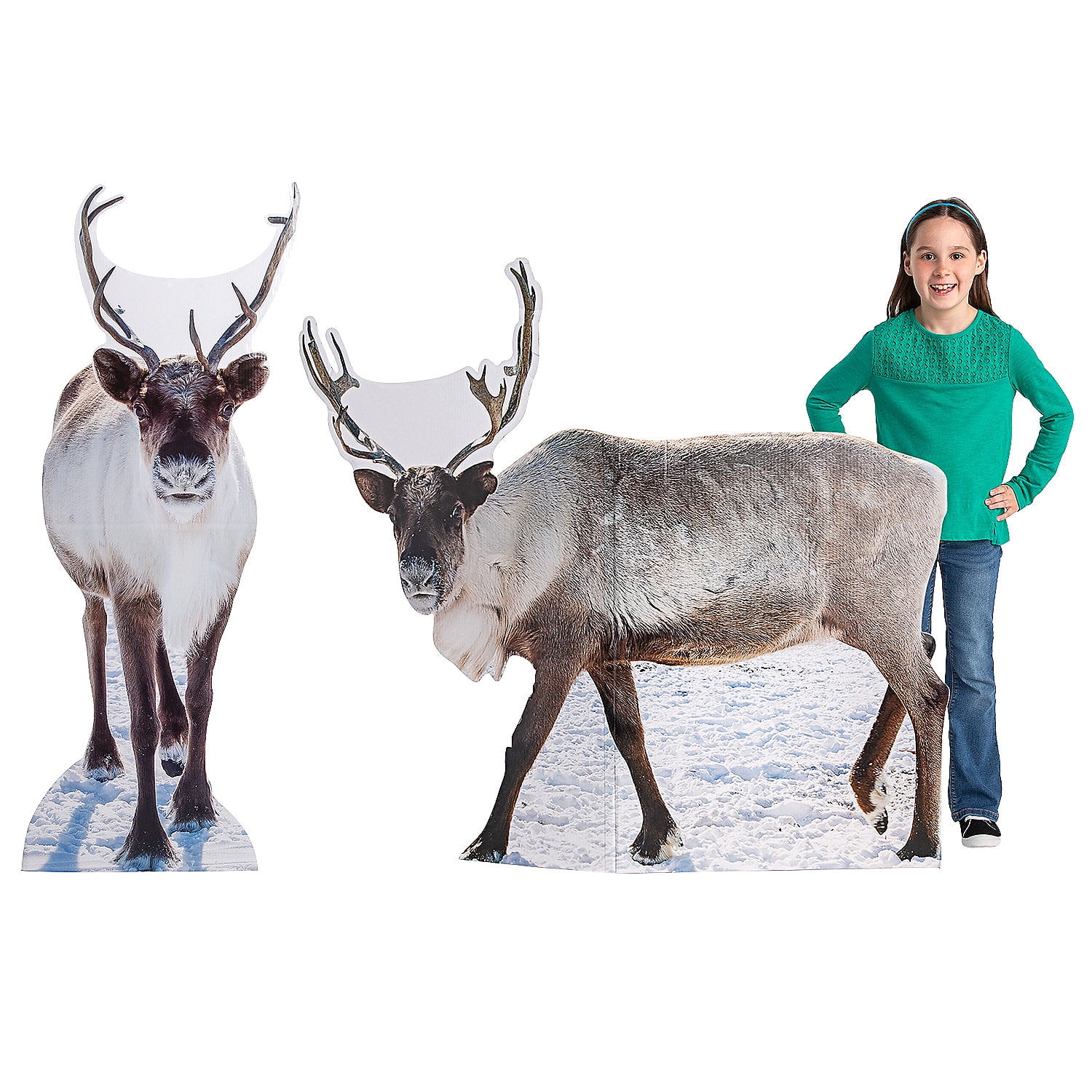 Christmas Reindeer Cardboard Cutout Stand-Ups - 2 Pc - Walmart.com