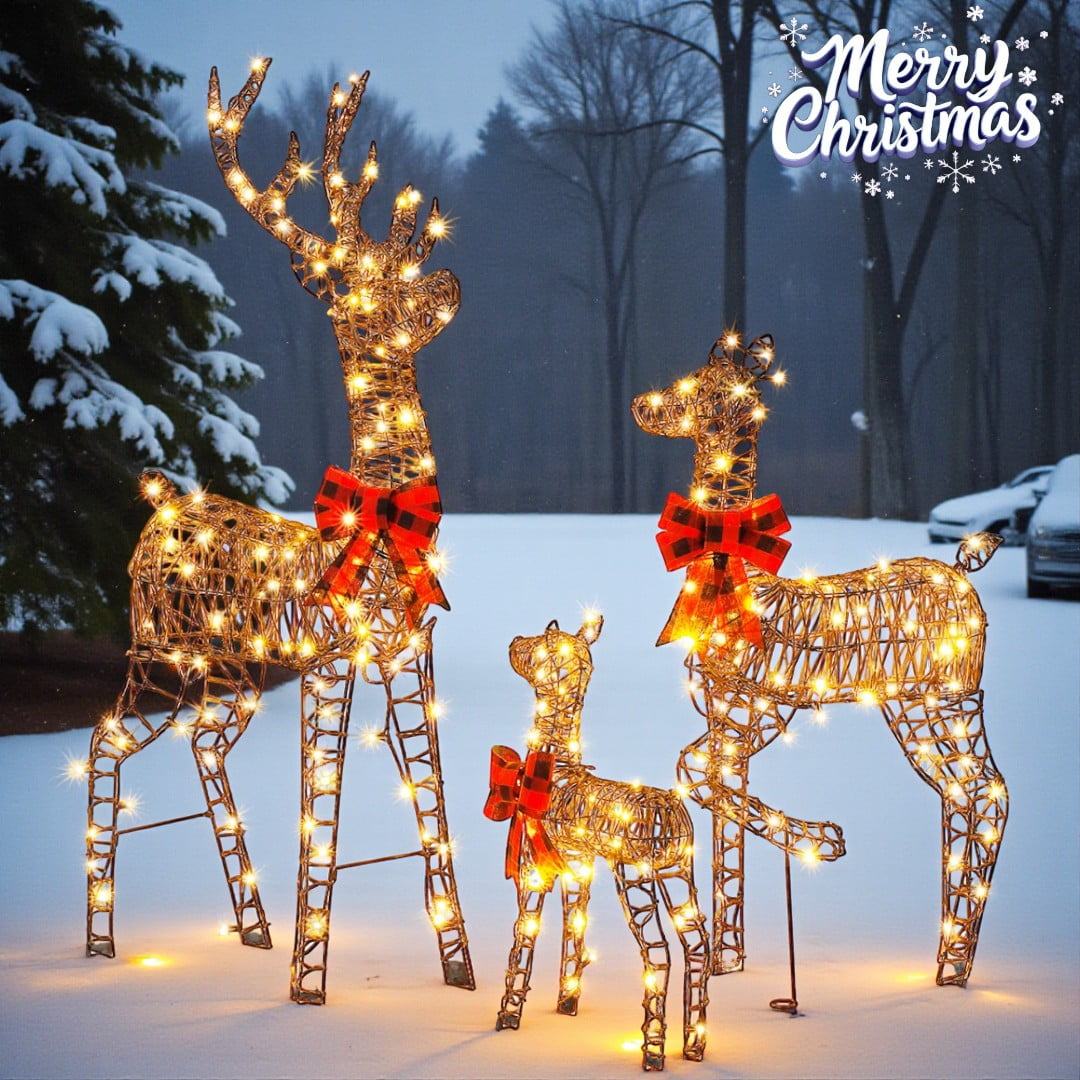 Christmas Reindeer Family Set with 290 Warm White LED Lights for ...