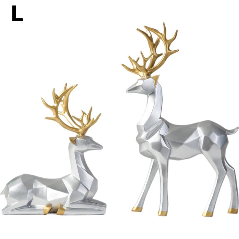 Christmas Reindeer Figurines Decor, Nordic European , Resin Deer Statue ...