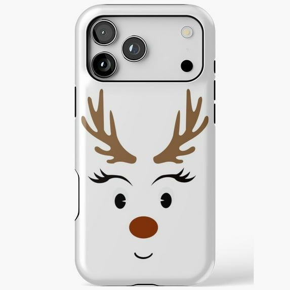 Christmas Reindeer Head Art Protective Case for iPhone 11 12 13 14 15 ...
