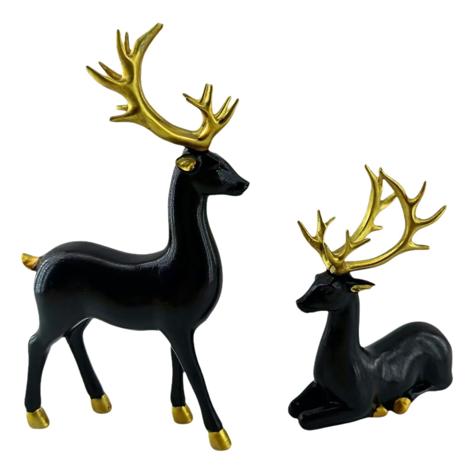 Christmas Reindeer Ornament - 2Pcs Plastic Reindeer Figurines Set ...