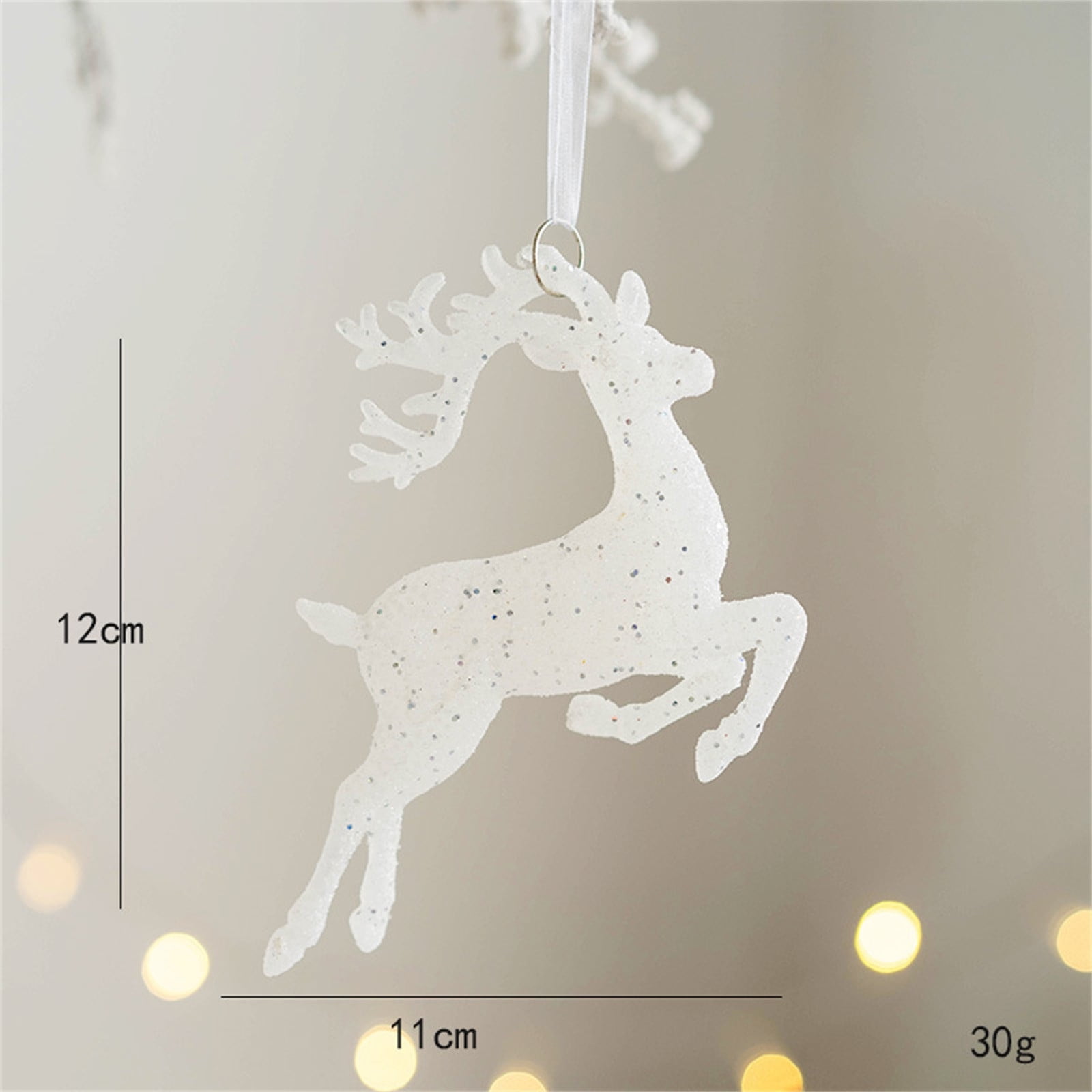 Christmas Reindeer Pendant, Sparkling Reindeer Statue, Gold Glitter ...