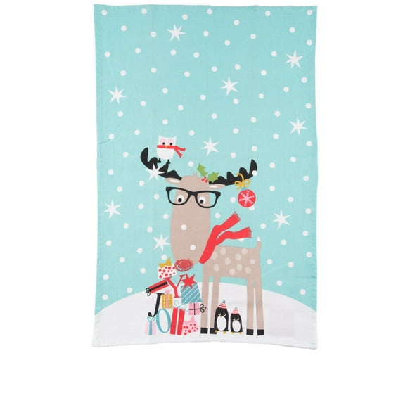 Christmas Reindeer & Penguin Friends Printed 100% Cotton Flour Sack ...