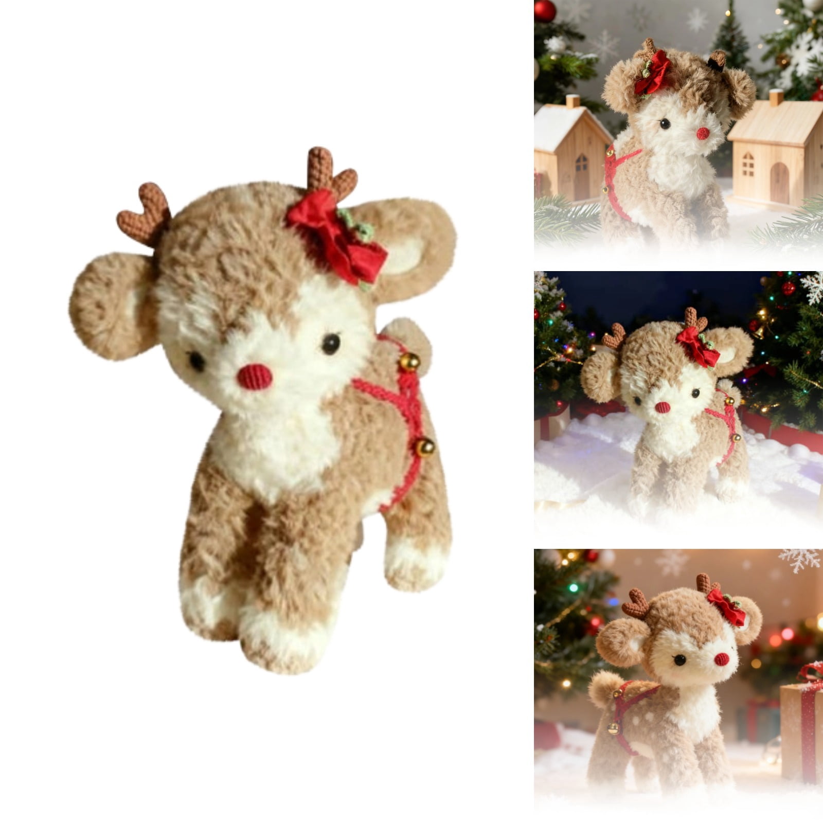Christmas Reindeer Plush, Cute Soft Stuffed Toys, Santa Deer Plushies ...