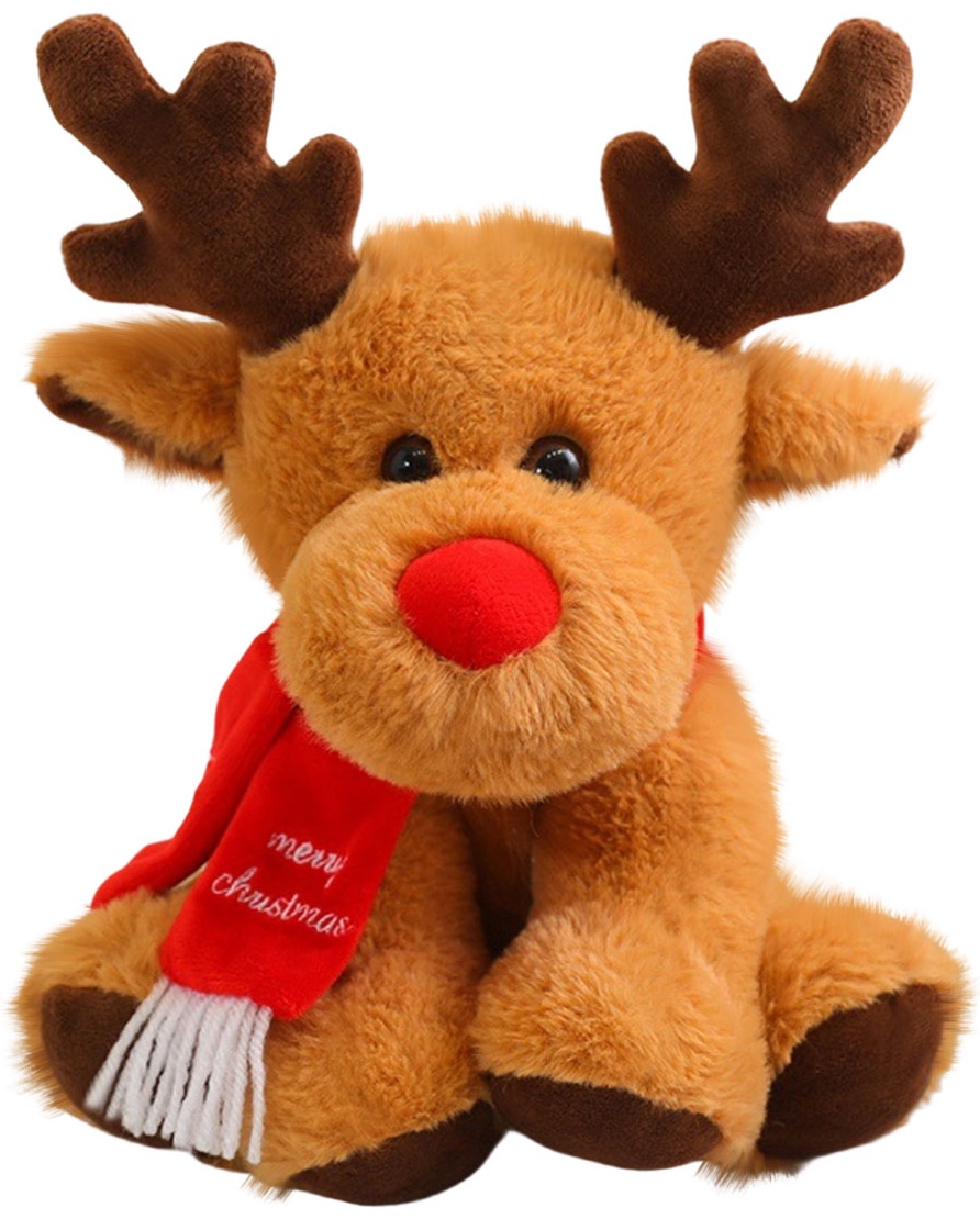 Christmas Reindeer Plush Doll - Cute Reindeer Stuffed Animals, Merry ...