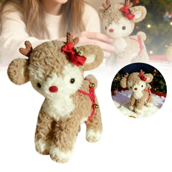 Christmas Reindeer Plush, Soft Cute Stuffed Toys, Santa Deer Plushies ...