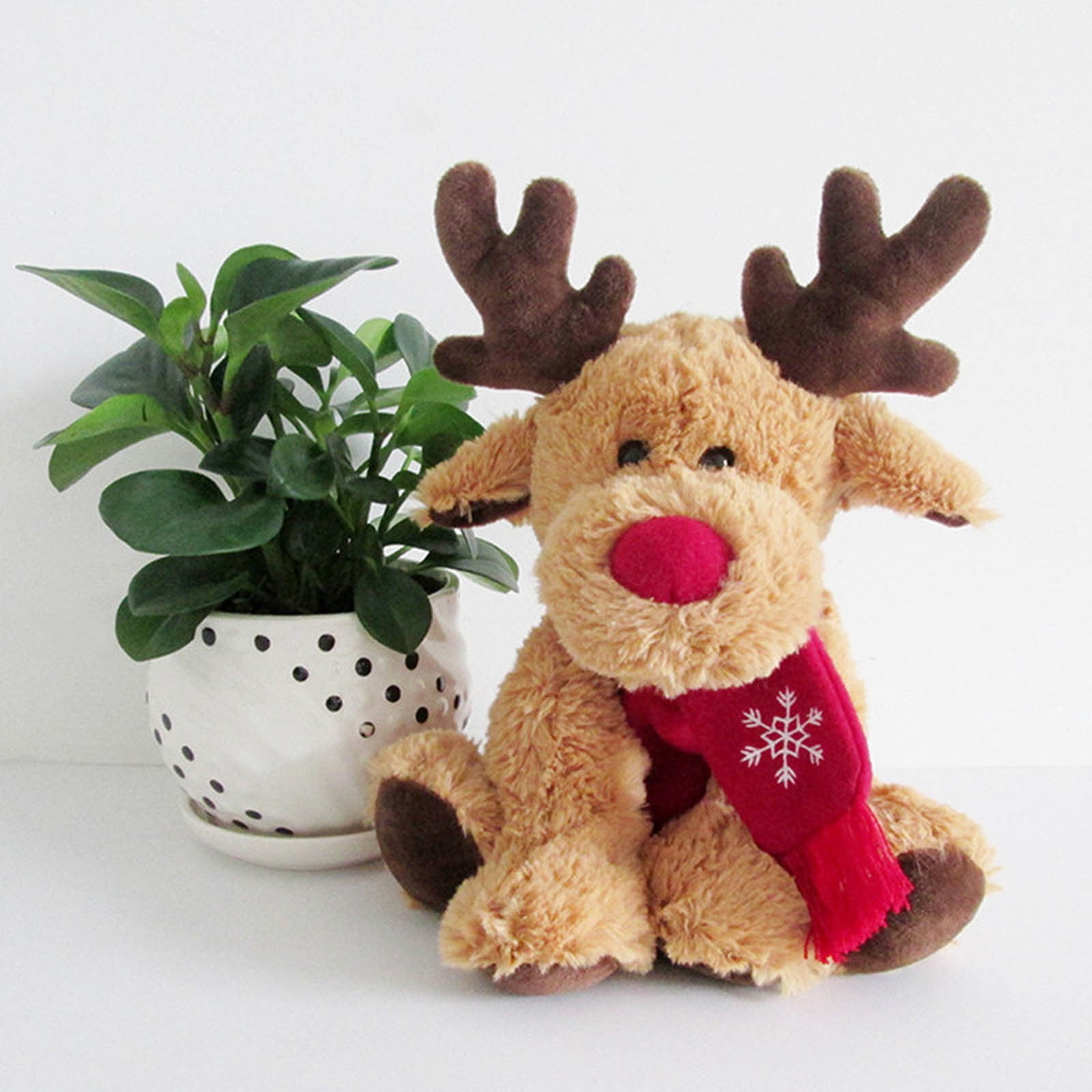 Christmas Reindeer Plush Toy, Xmas Stuffed Elk Doll Toy Soft Plush ...