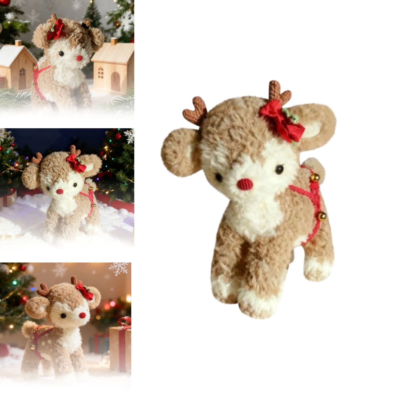 Christmas Reindeer Plush with Charming Details, Stuffed Animal for ...