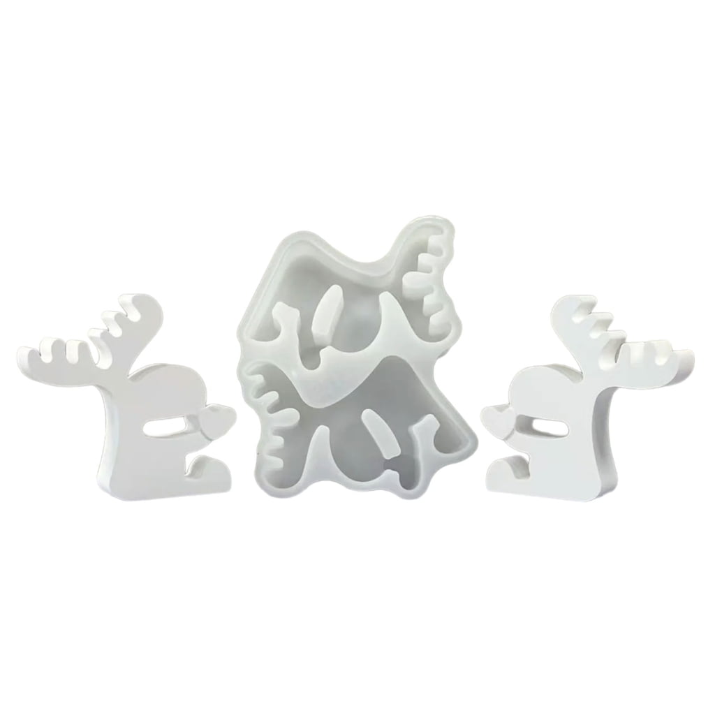 Christmas Reindeer Silicone Resin Mold Christmas Ornament Resin Mold ...