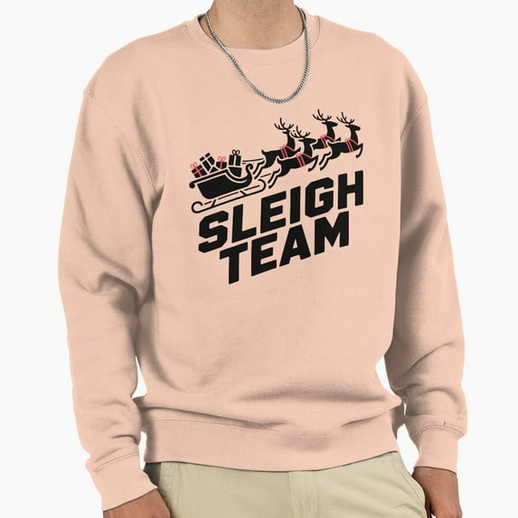 Christmas Reindeer Sleigh Team St. Nick Squad Graphic Unisex Sweatshirt ...