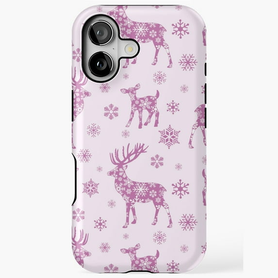 Christmas Reindeer and Doe Pattern iPhone 17 to 11 Pro Max - Walmart.com
