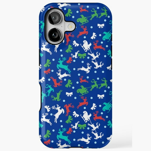 Christmas Reindeer and Holiday Scene Pattern Case for iPhone 17 11 12 13 14 15 16 Pro Max ...