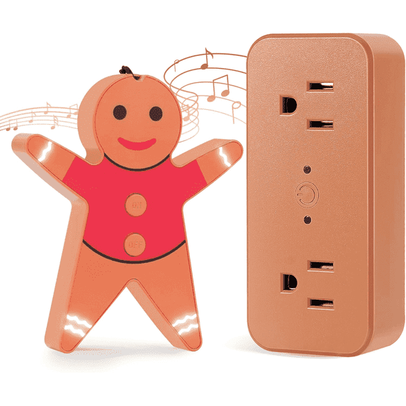 Christmas Remote Control Socket, Gingerbread Man Wireless Remote ...