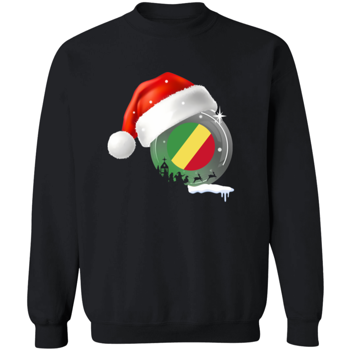Christmas Republic Of The Congo Flag With Santa Hat Congolese Root ...