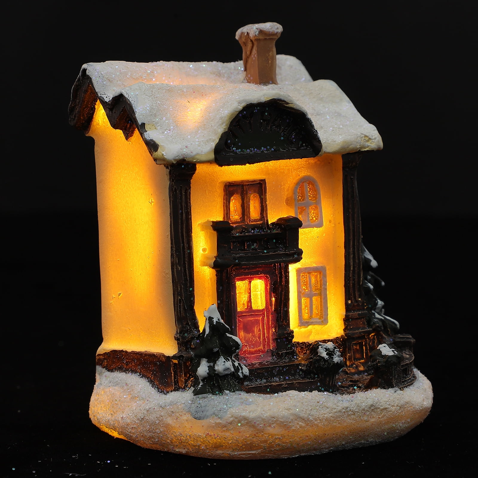 Christmas Resin House LED Miniature House Village House Snow Scene ...