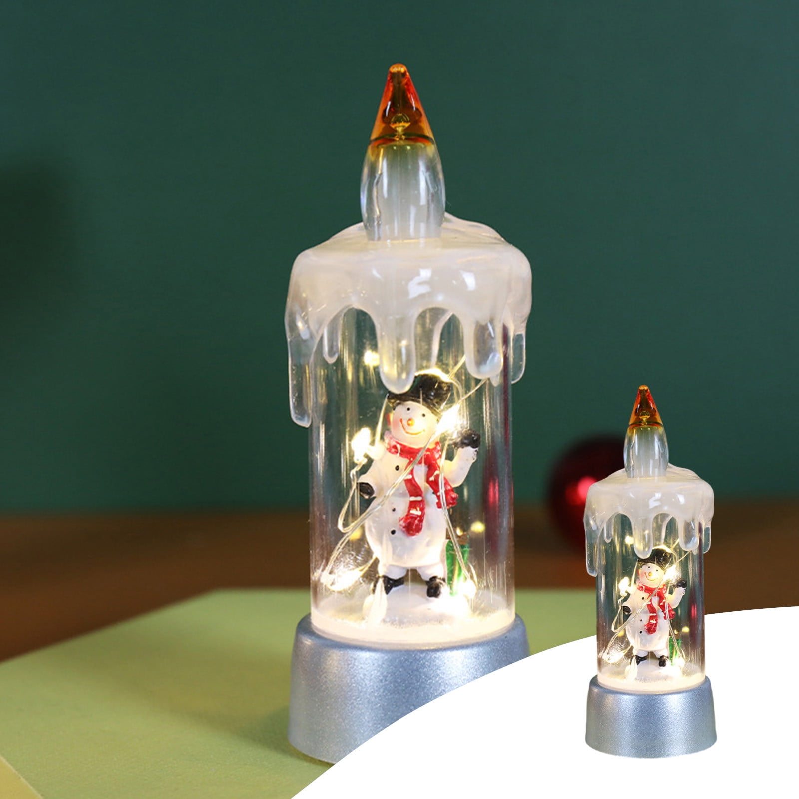 Christmas Resin Luminous Ornament Christmas Night Light with A Music ...