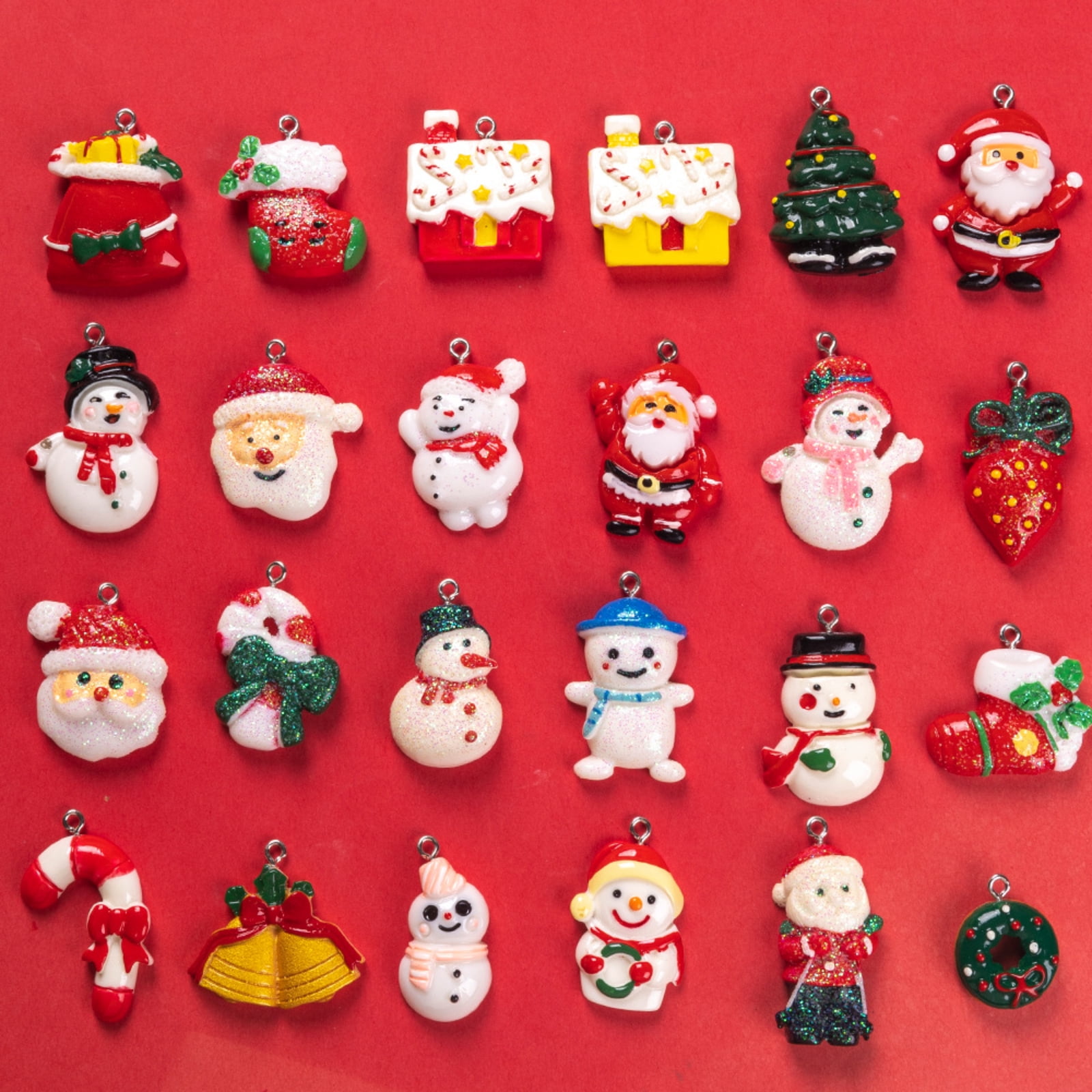 THOPBPRK Christmas Resin Pendants - Santa And Snowman Ornament Set For ...