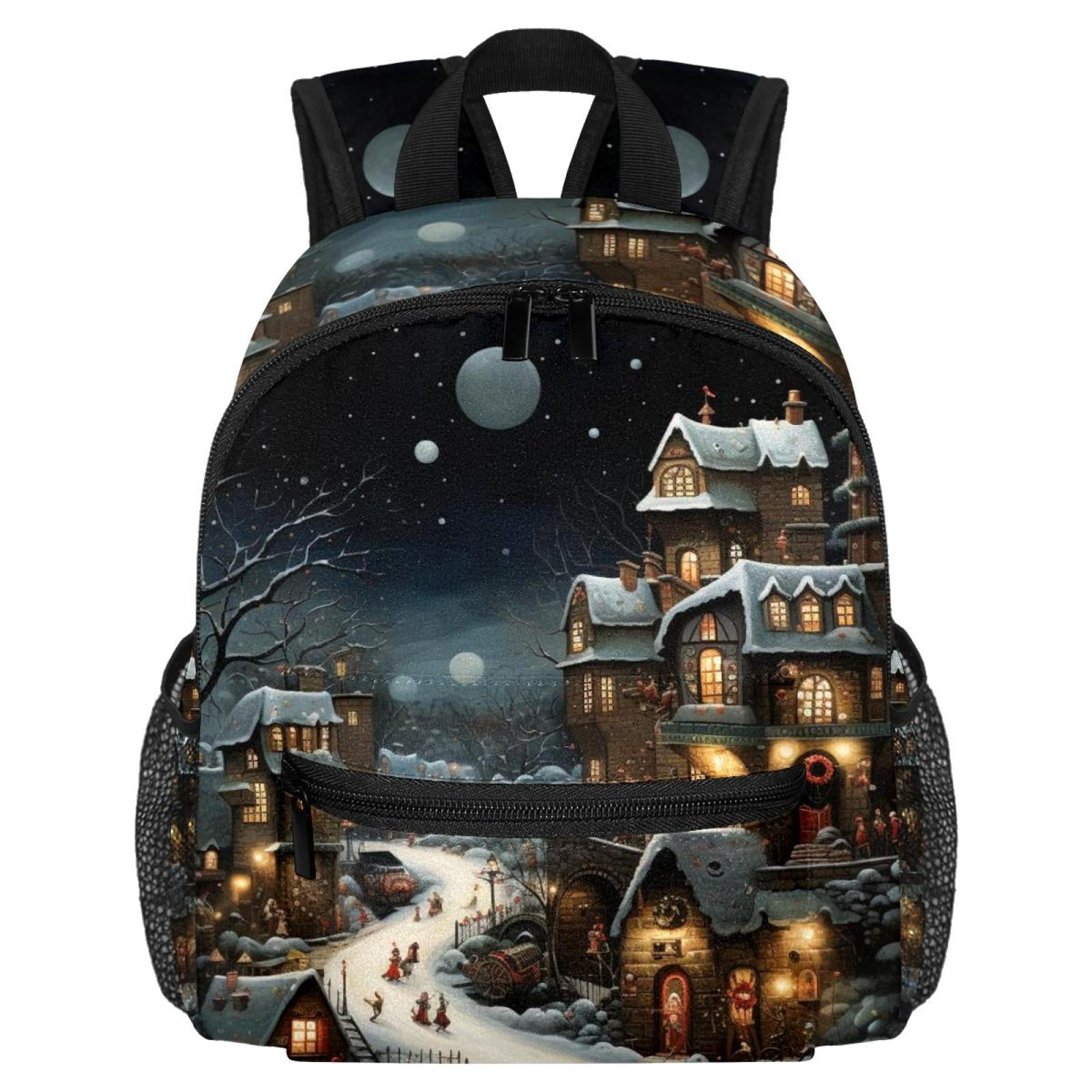 Christmas Retro Adjustable Shoulder Strap Laptop Backpack with Large ...