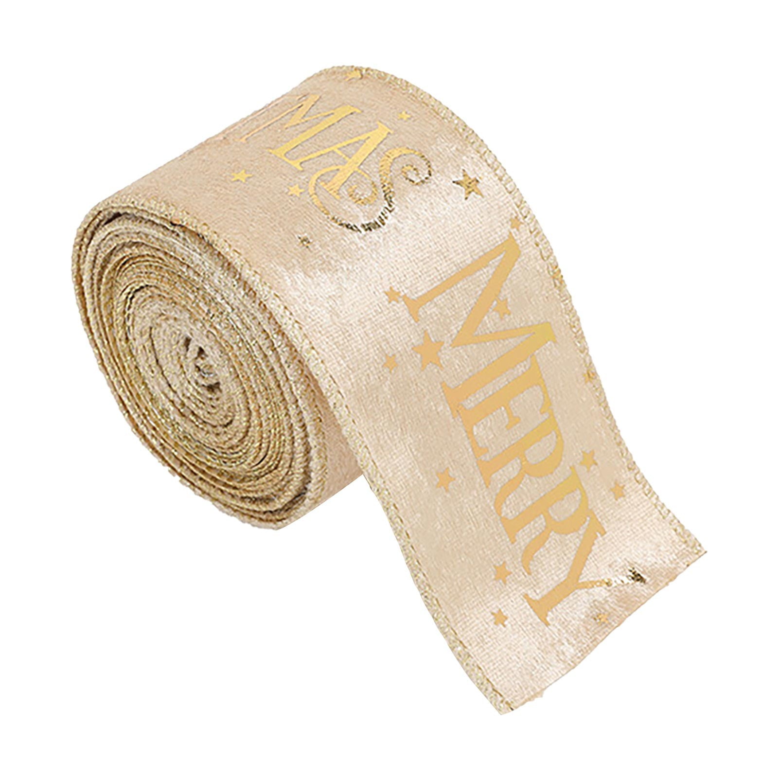 Christmas Ribbon Decoration Set Colorful Flocked Gold Foiled Star ...