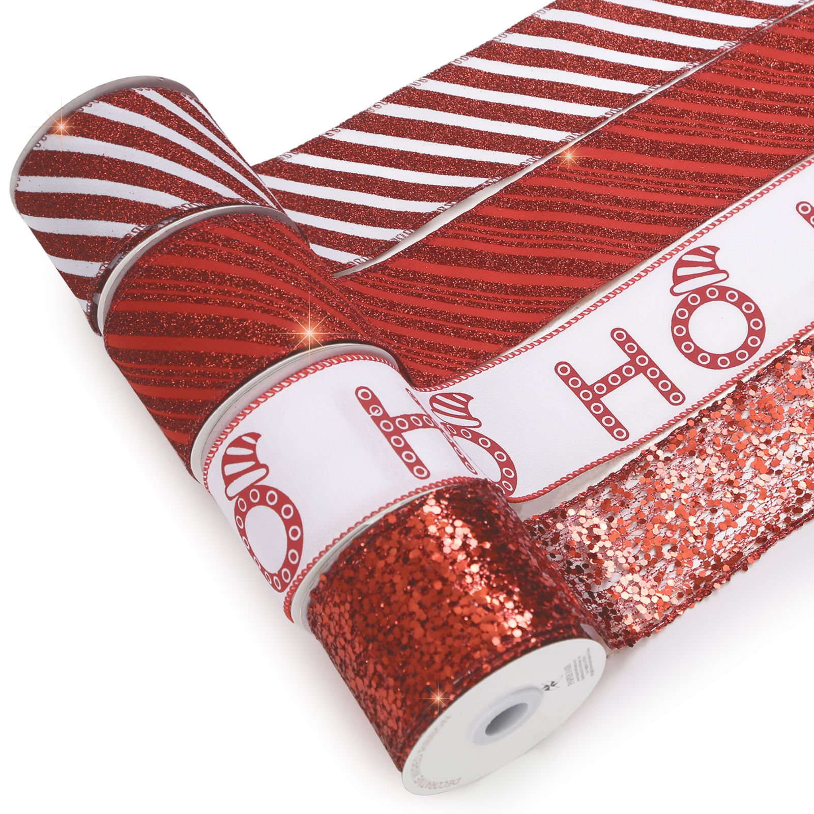 Charmed X'mas grosgrain ribbon 3/8 inch red and apple green with dots ...