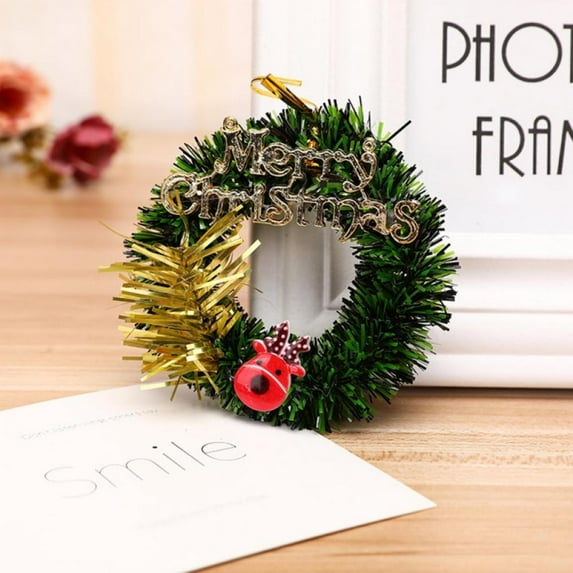 Christmas Rings Wreath 3 Inch Mini Christmas Wreath with Red Artificial ...