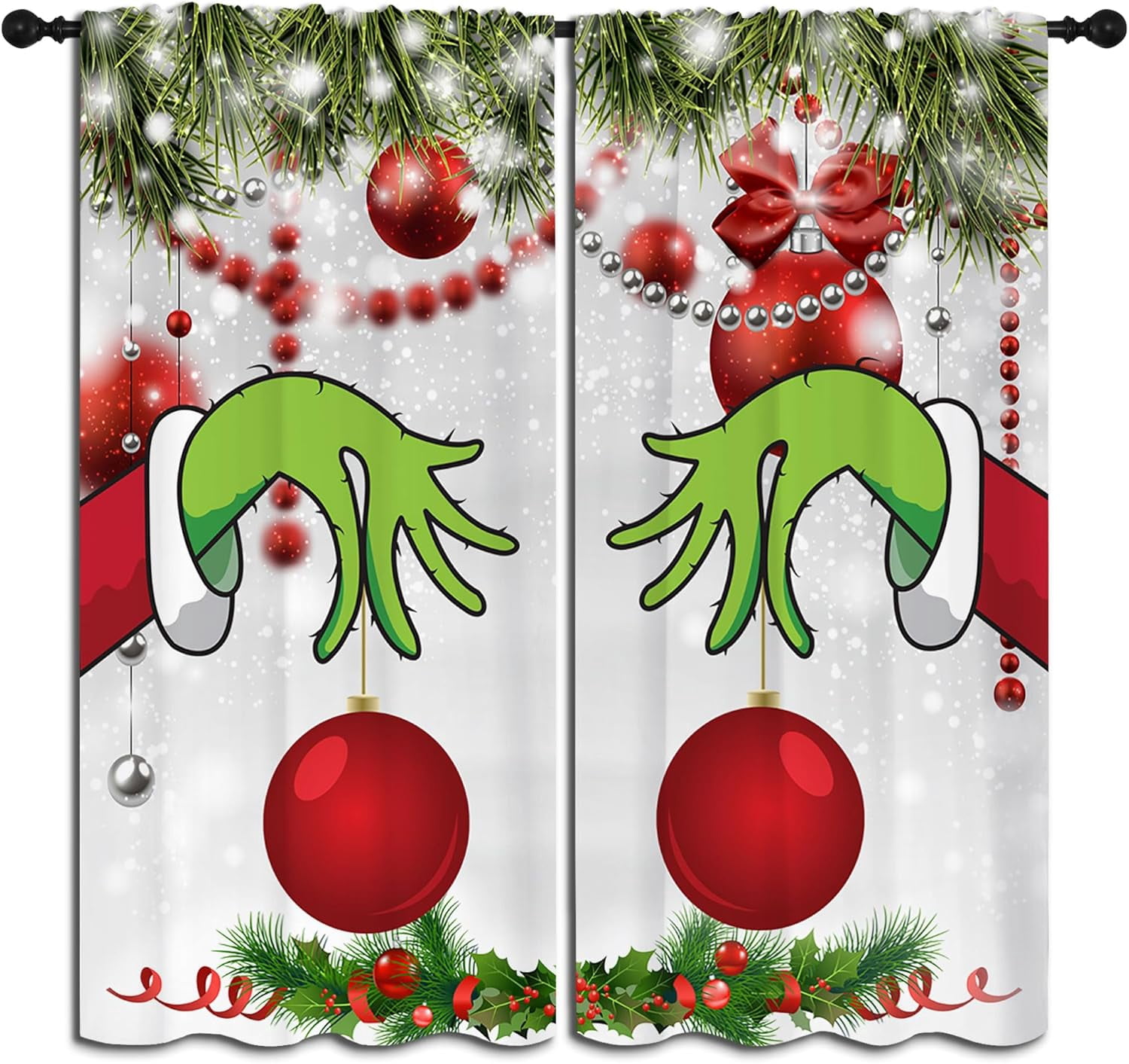 Christmas Rod Pocket Blackout Curtains for Boy Girl Bedroom, Xmas ...