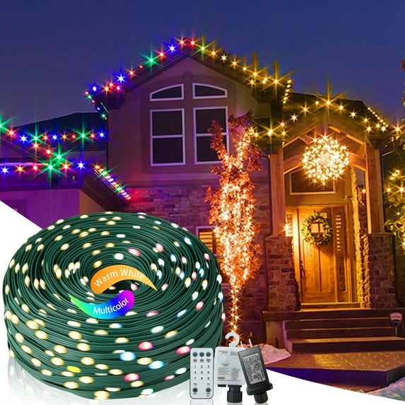 Christmas Rope Lights,1000LED/328Ft Outdoor Decorative String Strobe ...