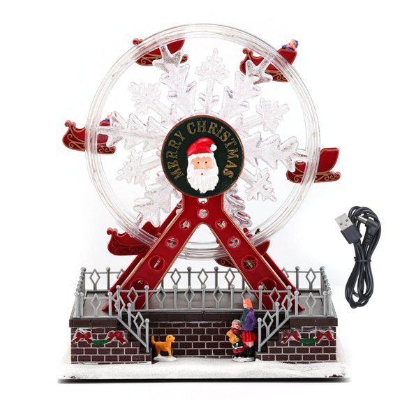 Christmas Rotating LED Light Up Ferris Wheel Music Box With Clear Sound ...