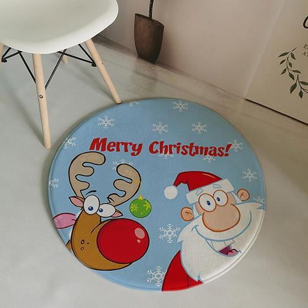Christmas Round Carpet for Living Room Bedroom Festival Home raton ...