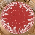 Christmas Round Fitted Tablecloth Best for 36"-40" Xmas Red White House ...