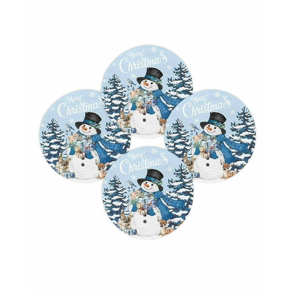 Christmas Round Placemats Set of 4 Merry Christmas Tree Place Mats ...