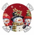 Christmas Round Tablecloth for 36-44 Inch Tables, Fitted Table Cover ...