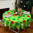 Christmas Round Tablecloth 60 Inch Red and Green Polka Dot Table Cloth Cover Xmas Winter Holiday ...