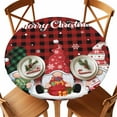 Christmas Round Tablecloth Gnomes Tablecloths with Elastic Edge Fitted ...