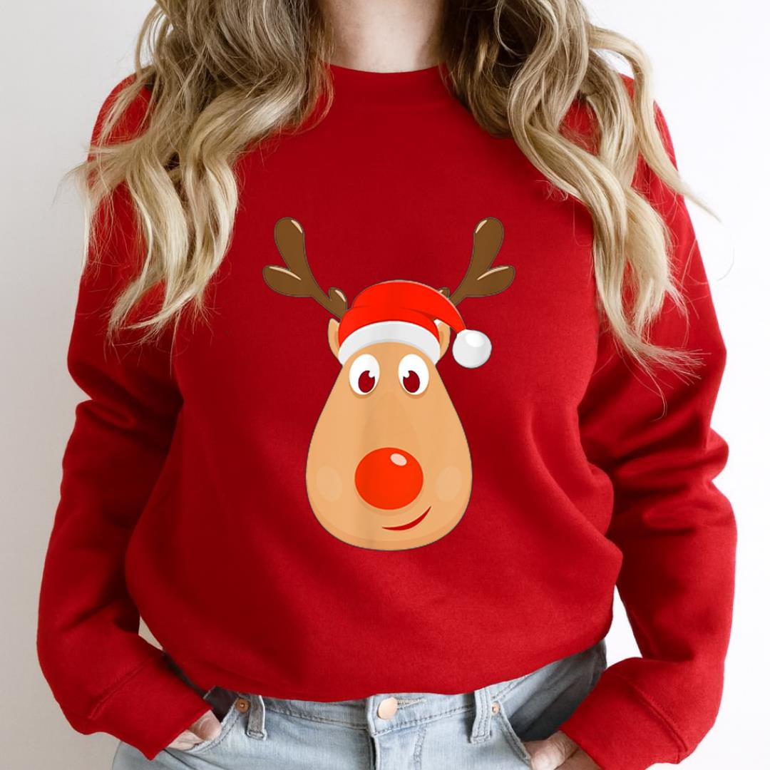 Christmas Rudolph Reindeer Funny Red-Nosed Holiday Graphic SW4319 ...